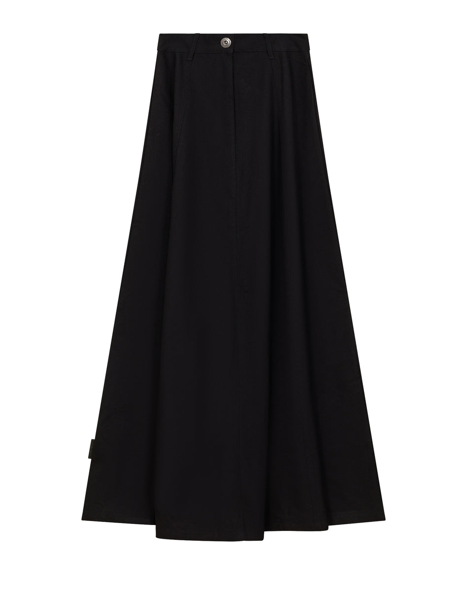 Aline Cotton Maxi Skirt Black – thelingerieshopny